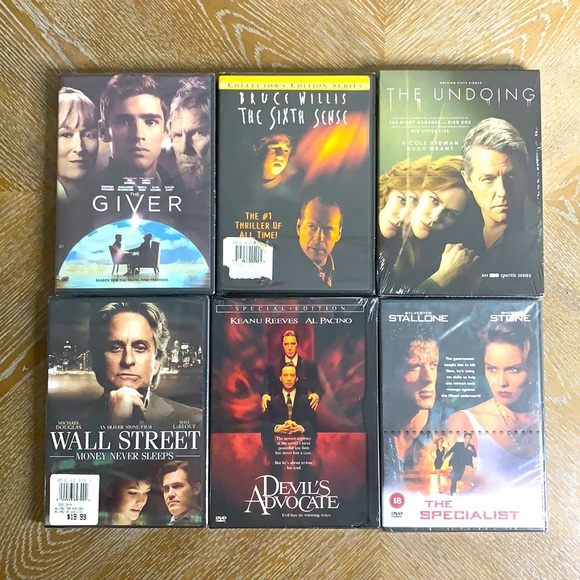 Media | Six Dvd Bundle Wall Street The Giver Devils Advocate The Sixth ...